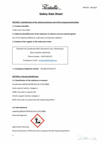 Flex Moly MSDS - Flexitallic